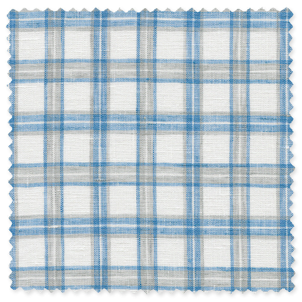 Gitman Bros. Made to Blue Tonal Plaid Linen Shirt