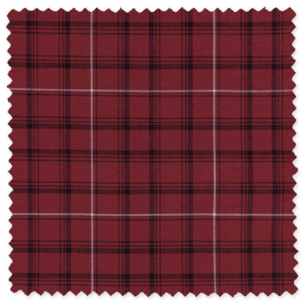 Gitman Bros. Made to Order Burgundy Broadcloth Tartan Shirt